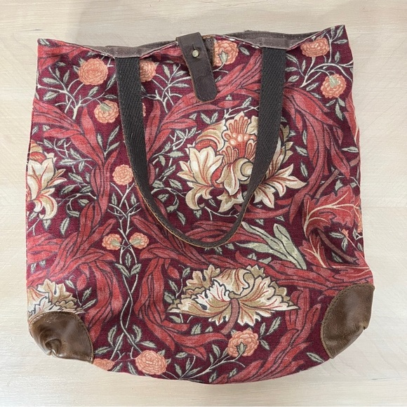 Jas MB | Bags | Liberty By Jas Mb London Floral Canvas Tote Leather ...
